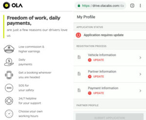 Ola Driver Requirements in Perth (Western Australia)