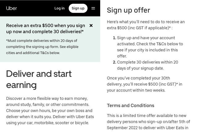 Update: Uber Eats Driver Sign Up Bonus in Australia and NZ - Earn Extra ...